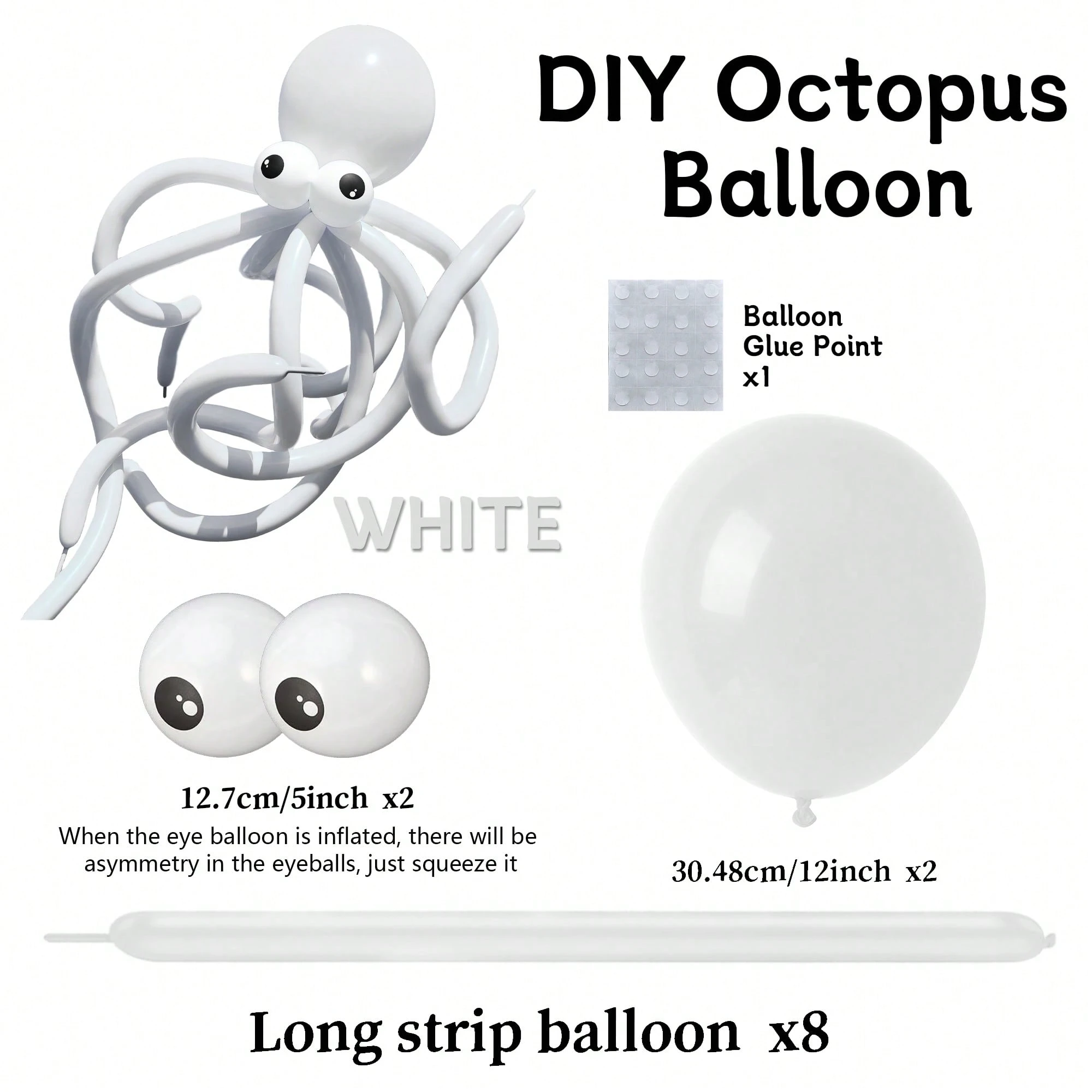 DIY Octopus Shaped Balloons - 260Q Twist Balloons 12 Inch Round Latex ...