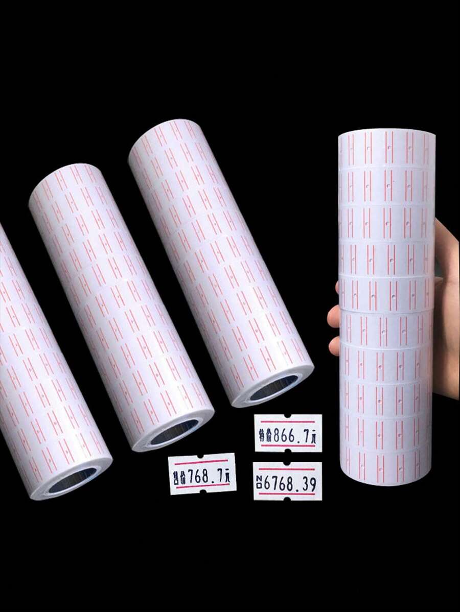 1 Roll / 2 Rolls Red Price Label Paper, High-Definition Printing With ...
