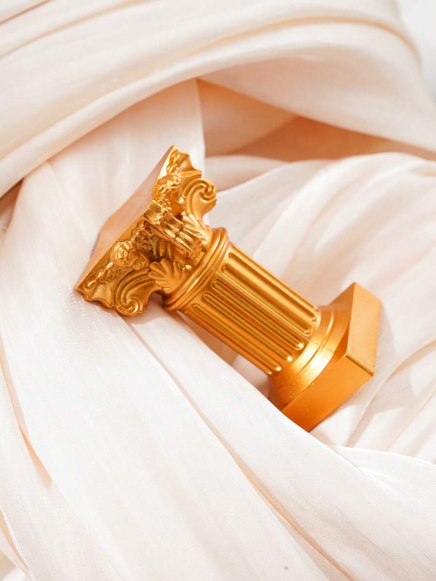 1pc 2.6*1.2 Gold And Black Plastic Roman Column Decor Figurine ...