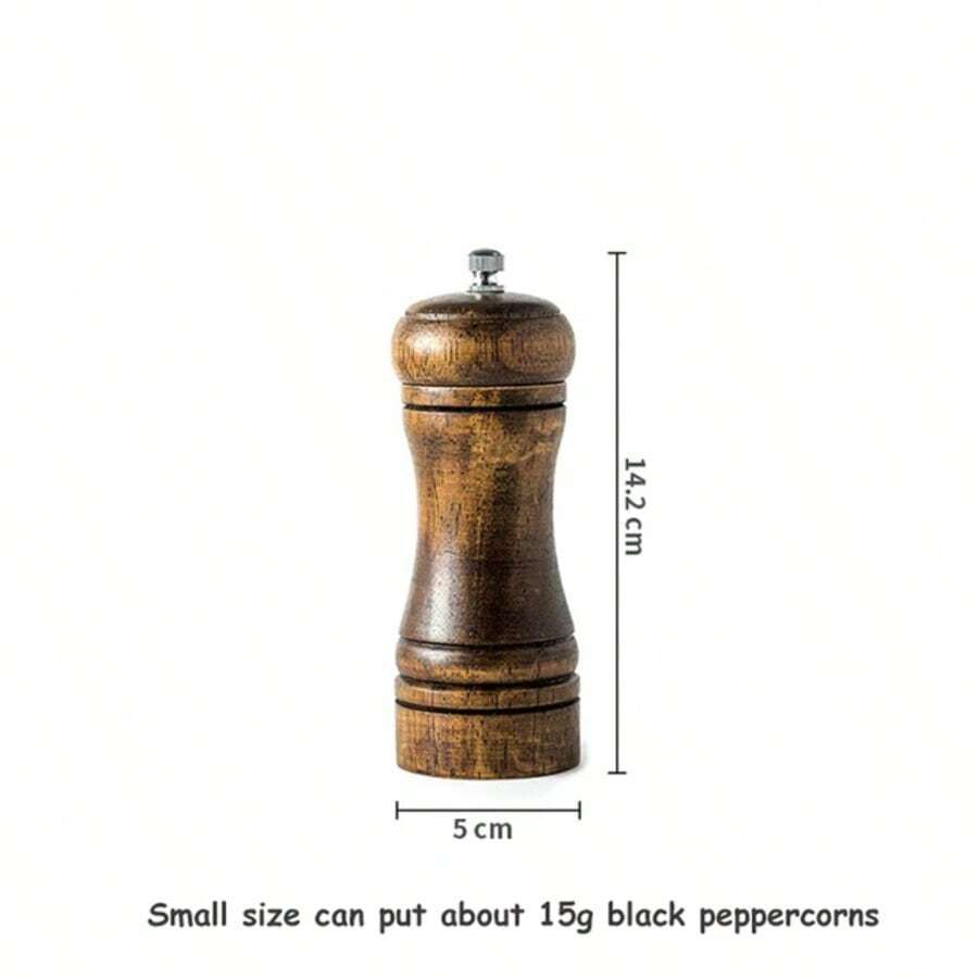 Classical Oak Wood Pepper Spice Mill Grinder Set Handheld Seasoning ...
