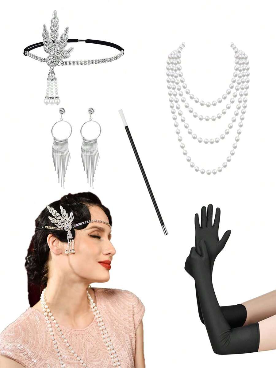 1920s Great Gatsby Accessories Set, Flap Costume Accessories Roaring ...