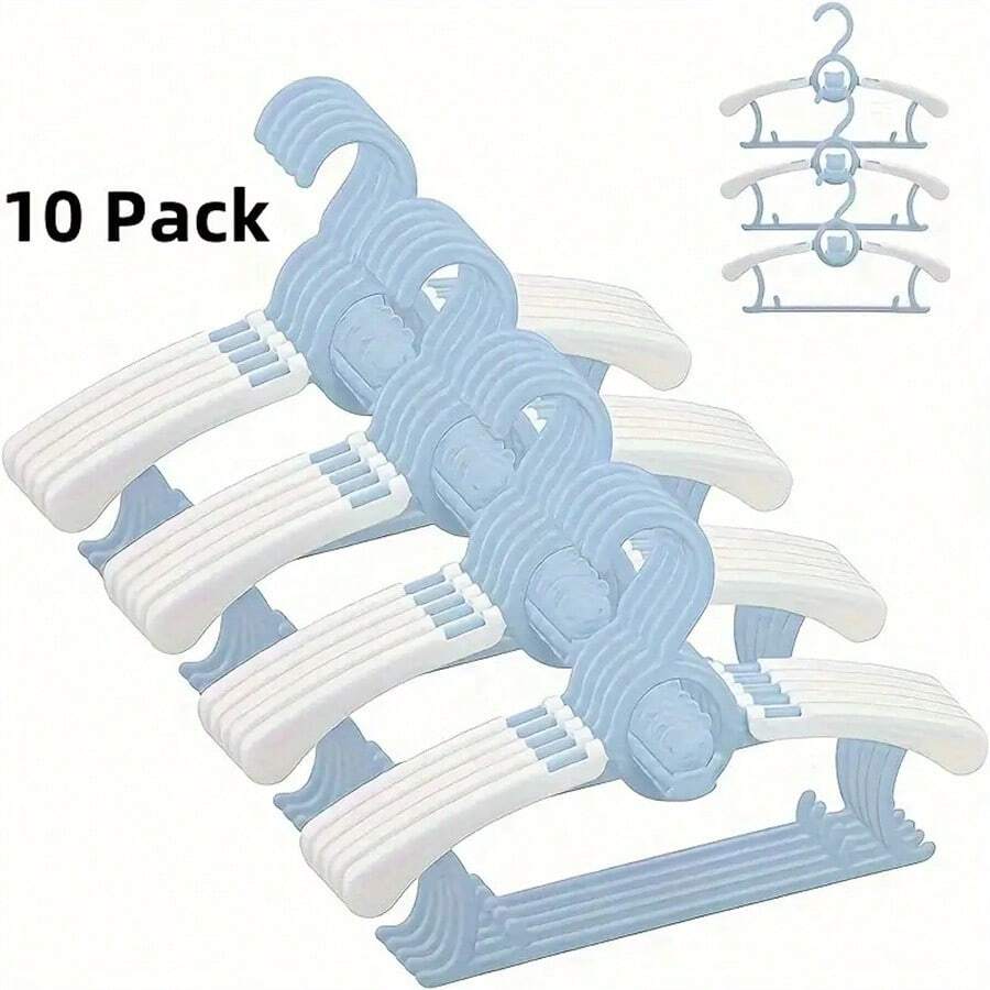 10pcs Baby Clothes Plastic Hangers, Expandable Children Drying Rack ...