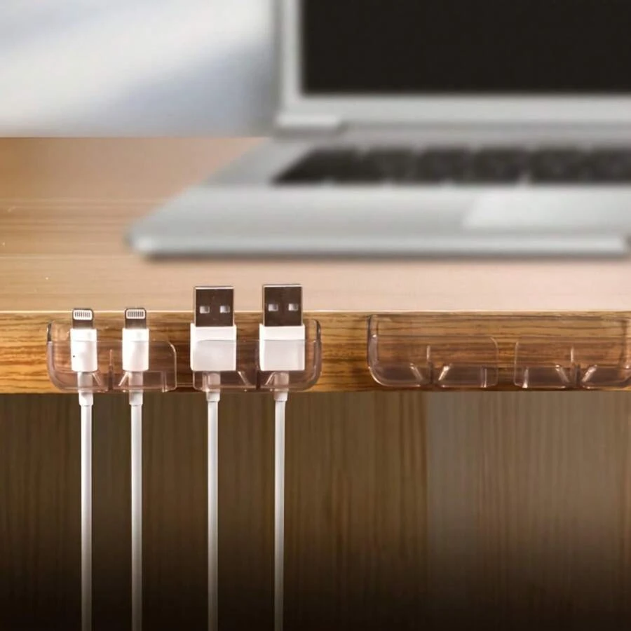 3pcs Self-Adhesive Desk Data Cable Organizer, Wall-Mounted Mobile Phone ...