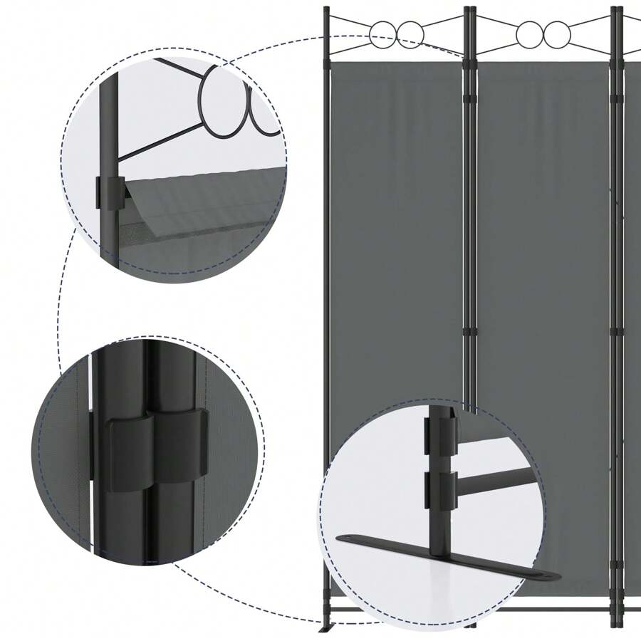 Room Divider And Folding Privacy Screens 4 Panel Partitions Wall ...
