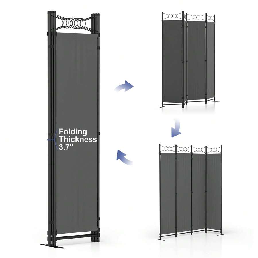 Room Divider And Folding Privacy Screens 4 Panel Partitions Wall ...