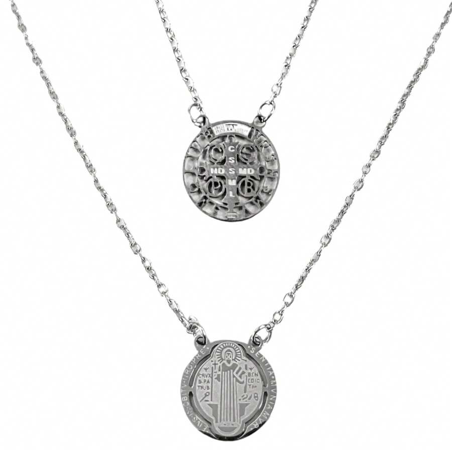 Stainless Steel Scapular Silver Color Religious Necklace Chain Various ...