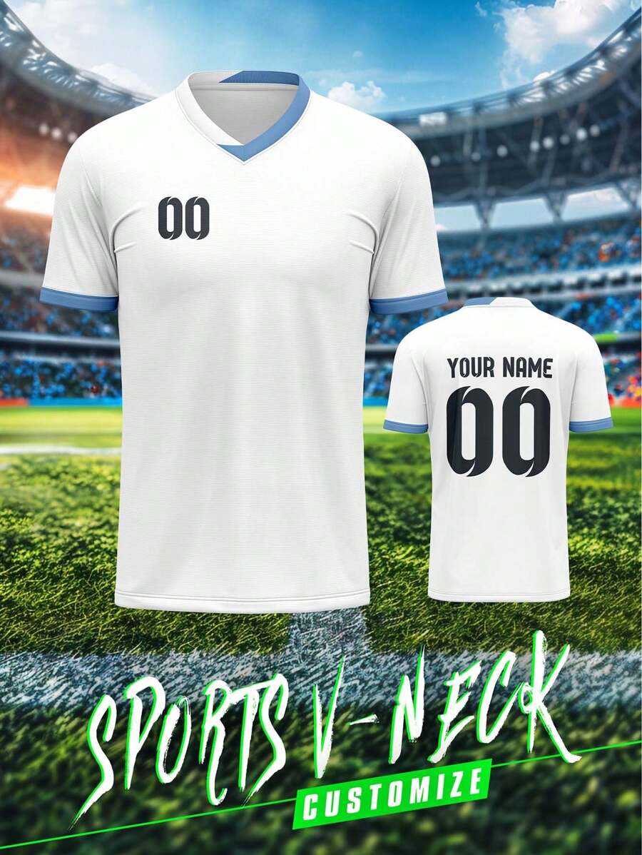 Custom 2025 Men's Sports Team Club Training V-Neck Football Jersey ...