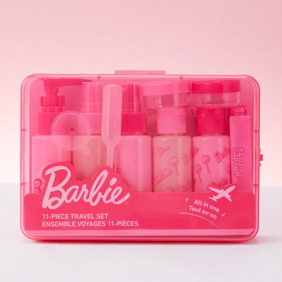Miniso Disney Barbie Pink Collection 11-Piece Travel Portable Wash Set ...