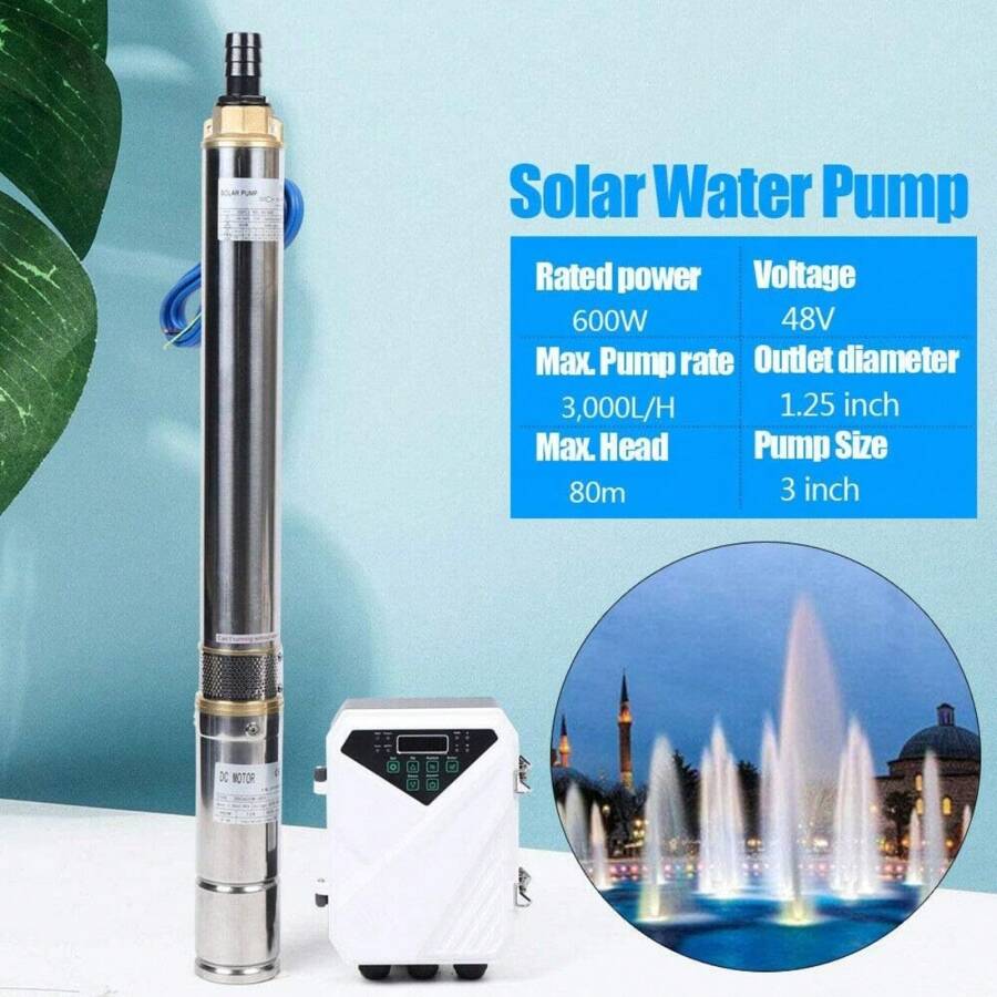 GDRASUYA10 48V Submersible Pump Deep Well Pump 3" Solar Water Pump Kit ...