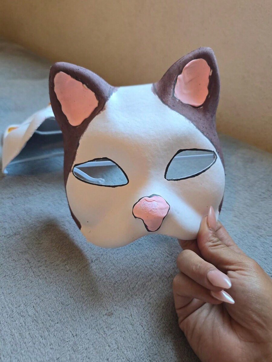 10 Pcs Cat Mask Therian Masks Fox Mask White Cat Masks To Paint Blank ...