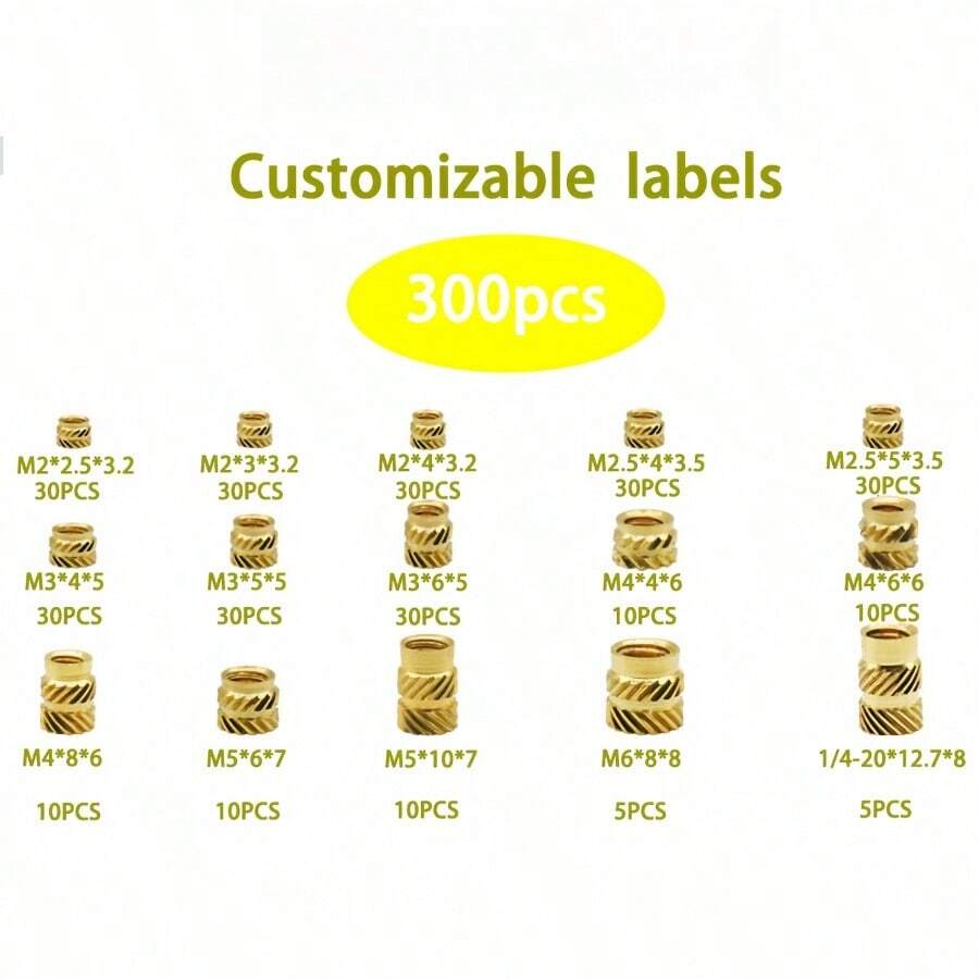 305pcs Knurled Threaded Inserts, Brass Threaded Inserts, M2 M2.5 M3 ... 305pcs Knurled Threaded Inserts, Brass Threaded Inserts, M2 M2.5 M3 ...