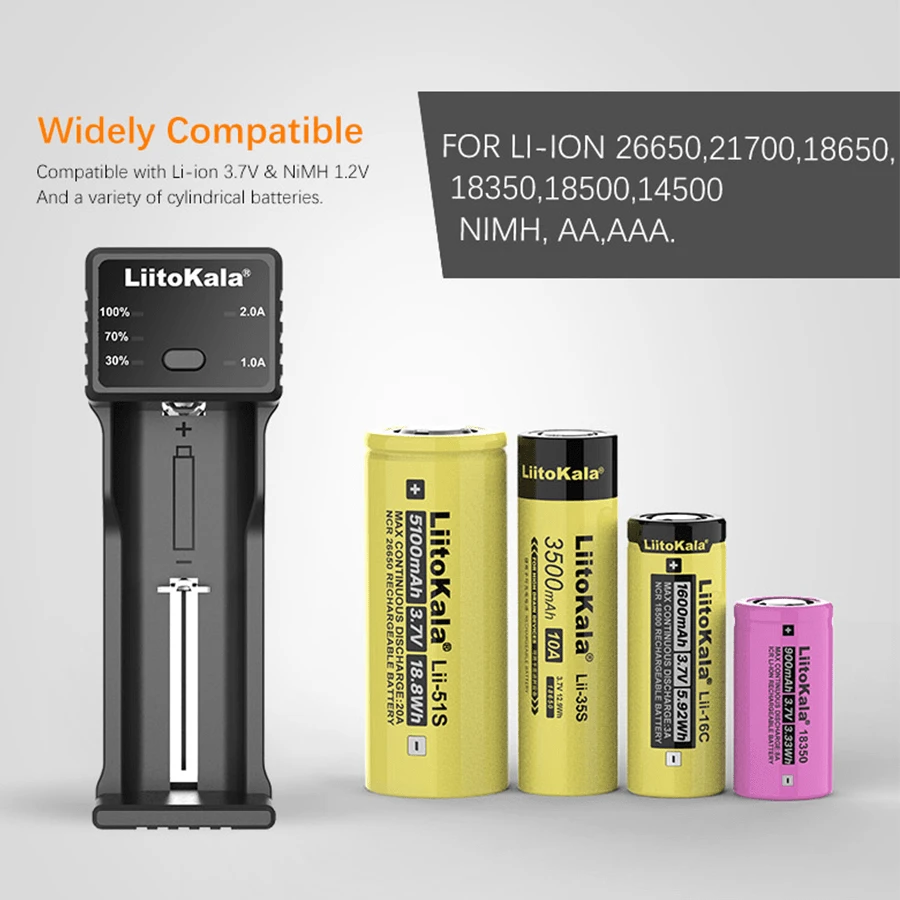 LiitoKala LiitoKala Lii-100C 18650 Rechargeable Battery Charger For 3 ...