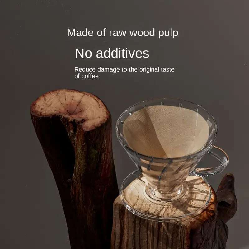 50pcs Coffee Filter Papers, Funnel Shaped Pour Over Coffee Filters ...