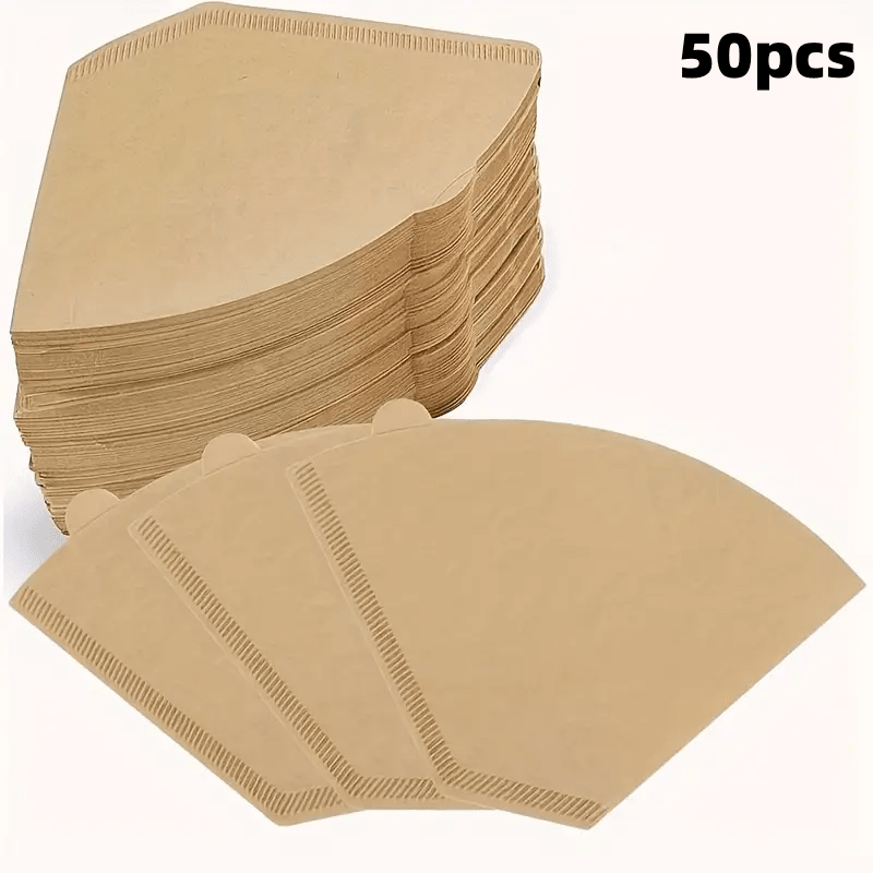 50pcs Coffee Filter Papers, Funnel Shaped Pour Over Coffee Filters ...