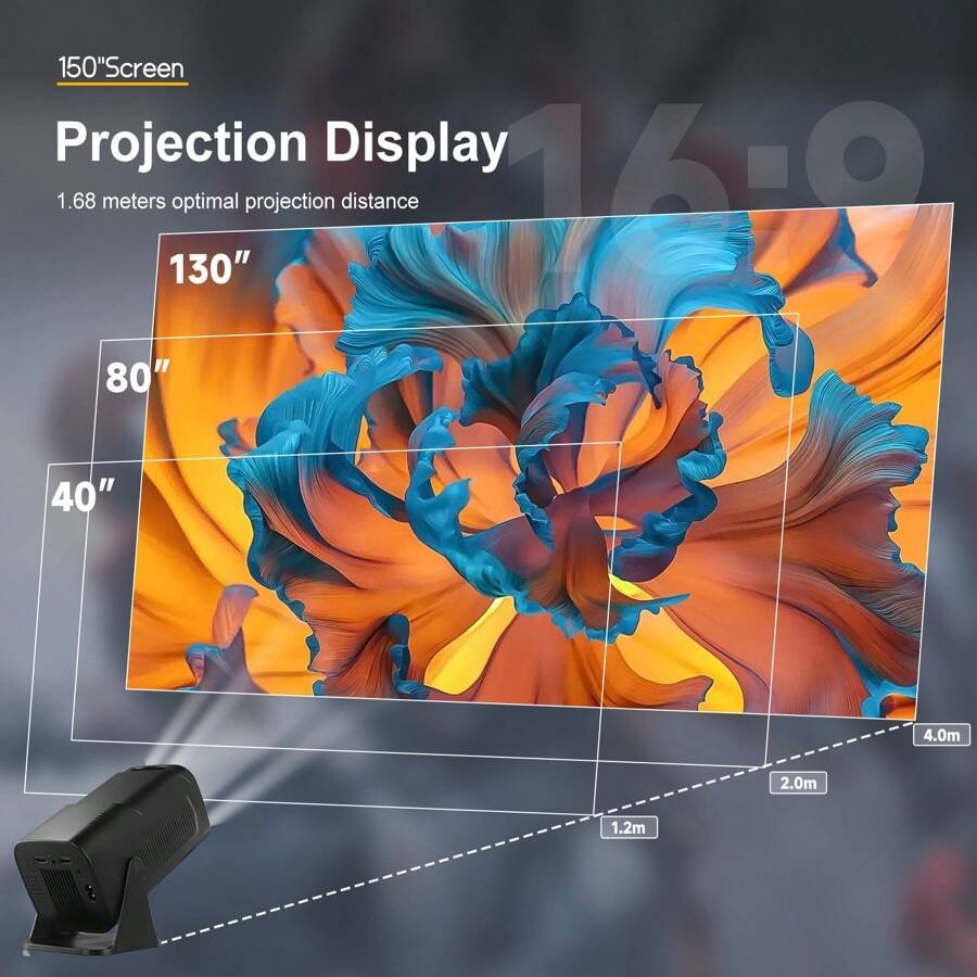 Smart Mini Projector Android 11 Full HD Projector 1080P 4K Support 5G ...