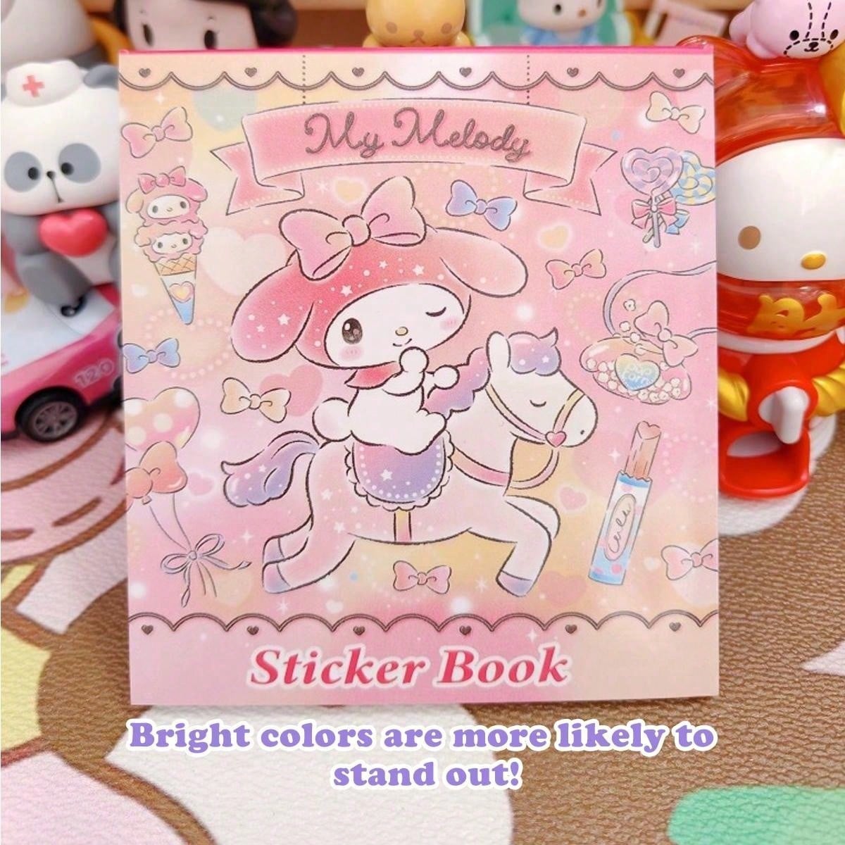 1Book Cute Girl Heart Hand Account Material Diy Kitty Cat Sticker Book ...