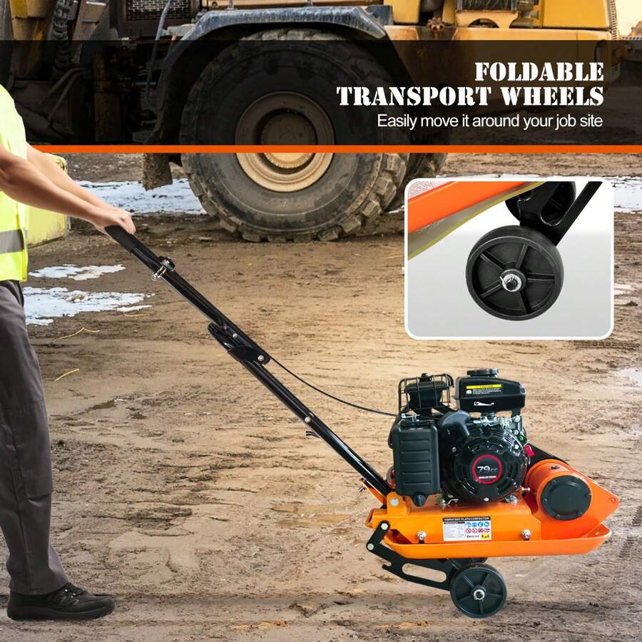 Plate Compactor Machine, 2.8HP 79CC Gas Engine 5900 VPM 2000 Lbs ...