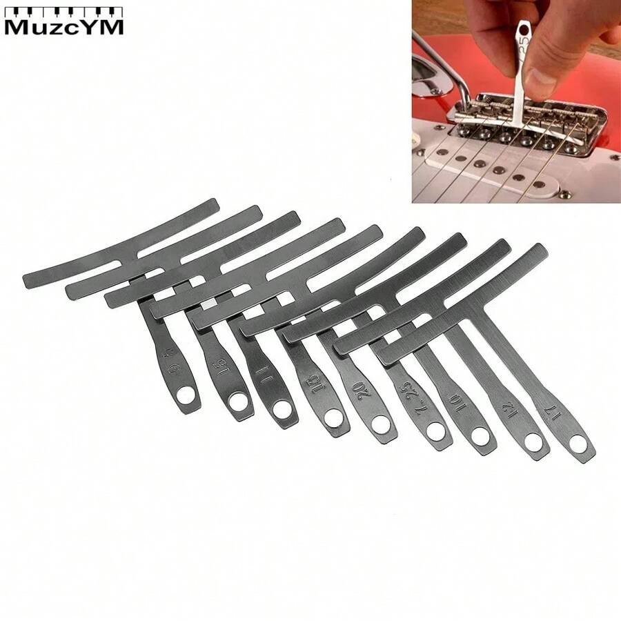 9pcs Stainless Steel Guitar Under String Radius Gauges Luthier Tools ...