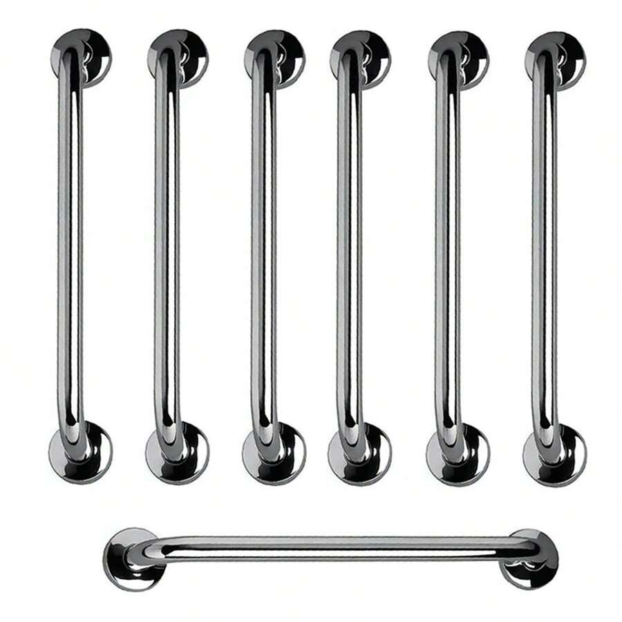 60cm Stainless Steel Support Bar Kit 7 Units Bathroom Shower Elderly ...