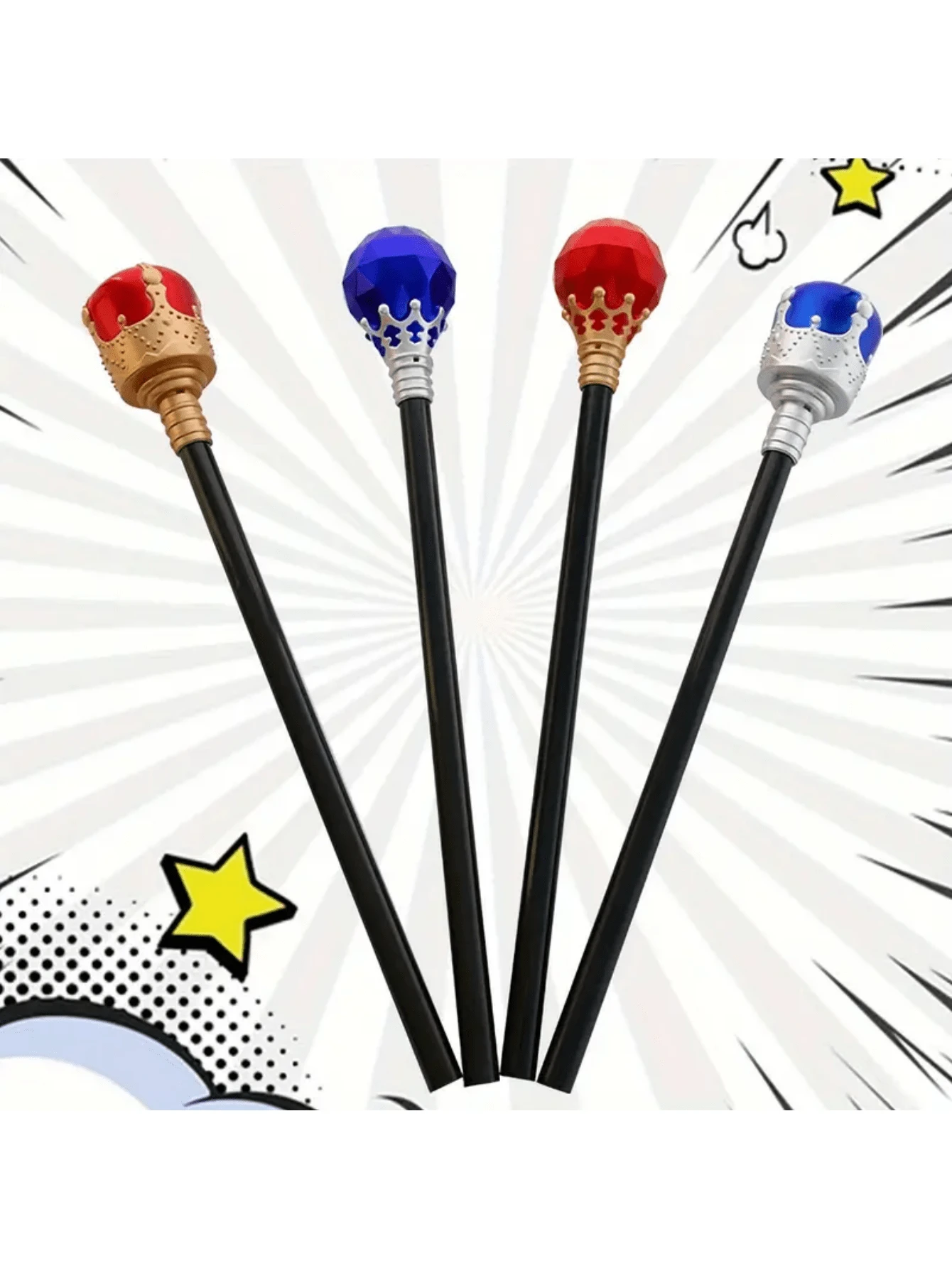 Royal Scepters Cosplay Props - Plastic King And Queen Canes For Festive ...