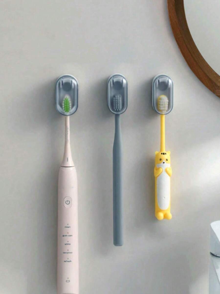 4/3/2/1 Pc Toothbrush Holder Set, Wall Mounted Simple Dustproof ...