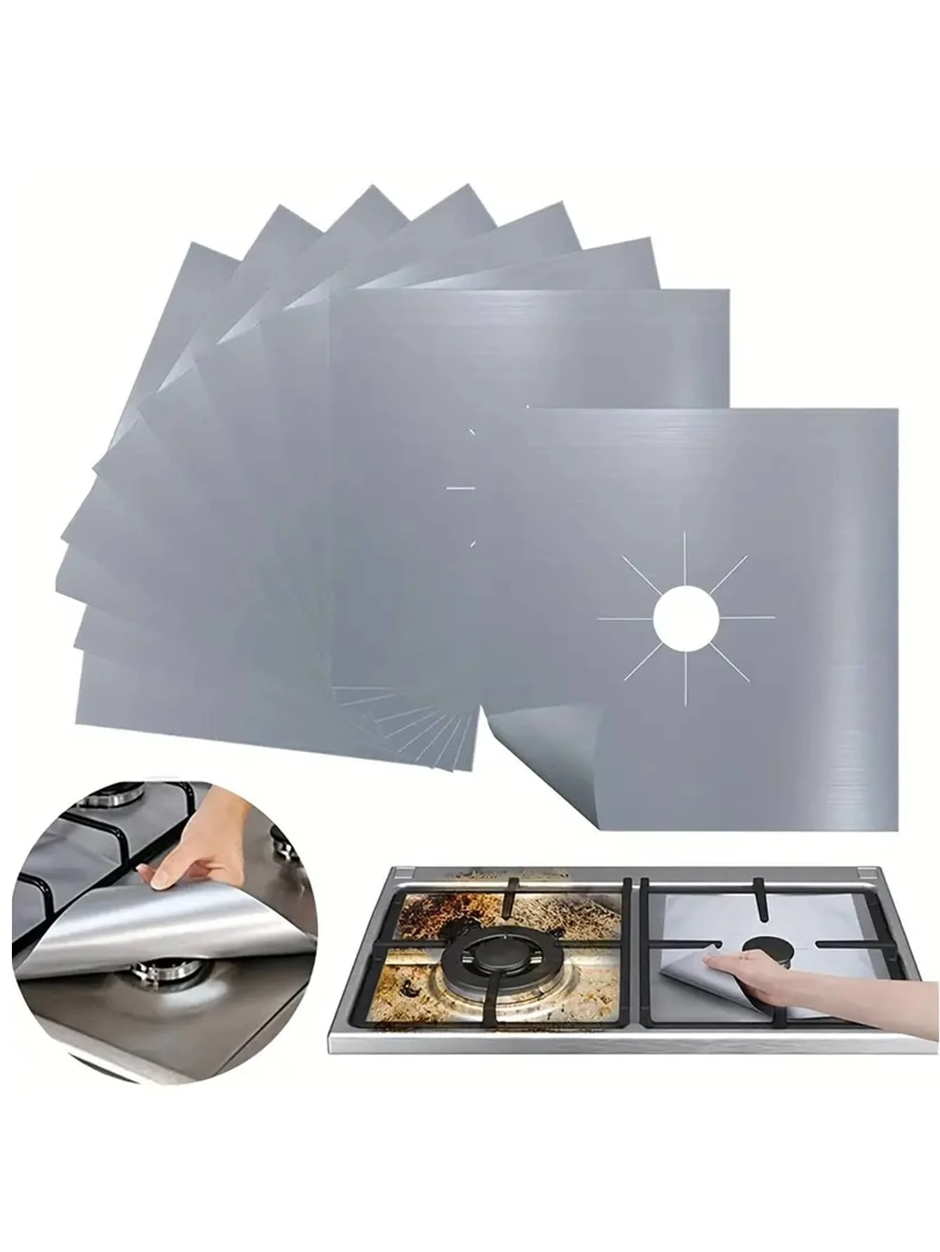 4 Packs Stove Burner Covers Gas Stove Protectors 0.2mm Double Thickness ...