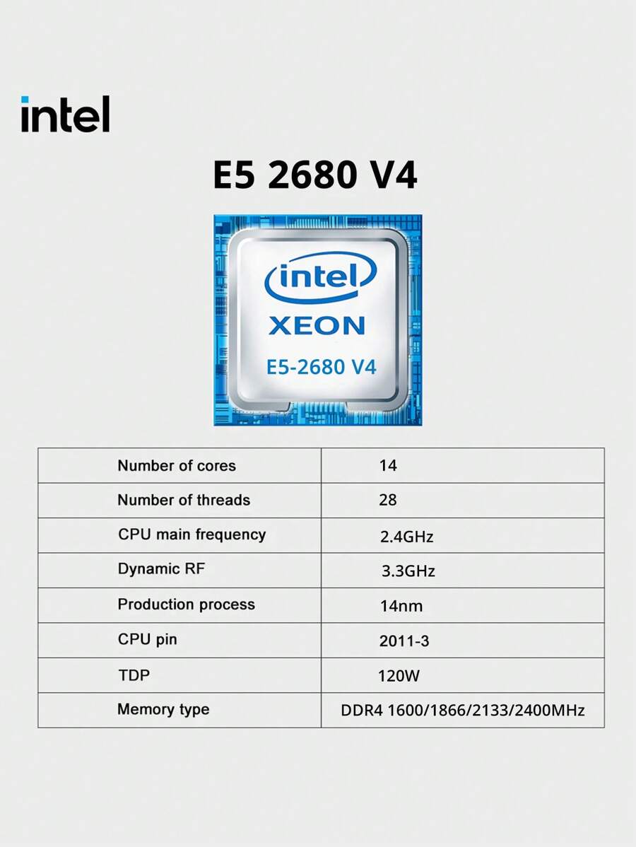 SOYO SOYO X99 D4 Motherboard Kit LGA 2011-3 Set With Intel Xeon E5 2680 V4 CPU Processor And ...