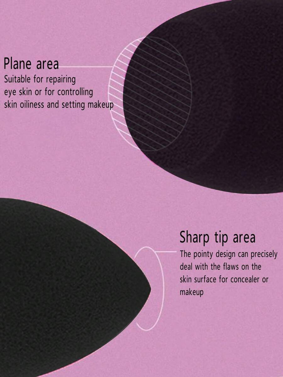 12pcs Black Makeup Sponge Set, Including 3 Powder Puffs, 3 Medium ...