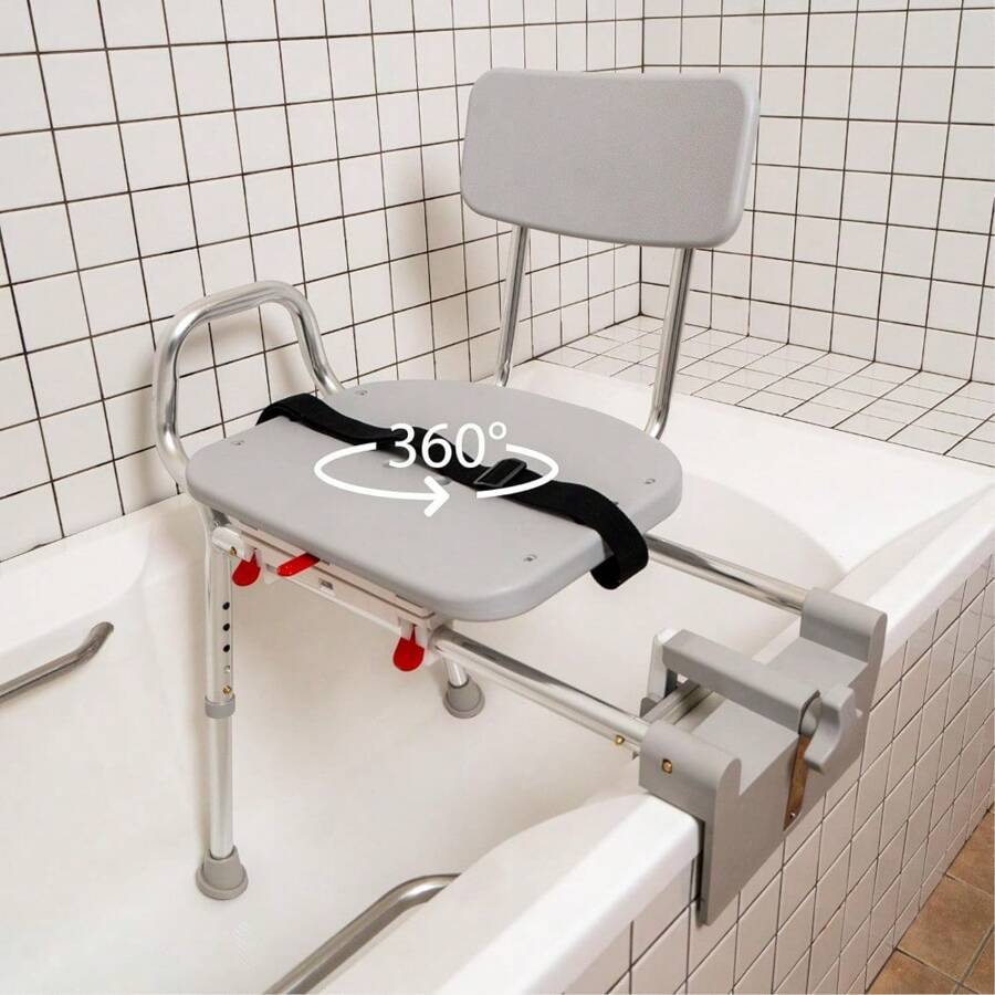 Home Boutique Bathtub Swivel Chair Tub-Mount Swivel Transfer Bench ...
