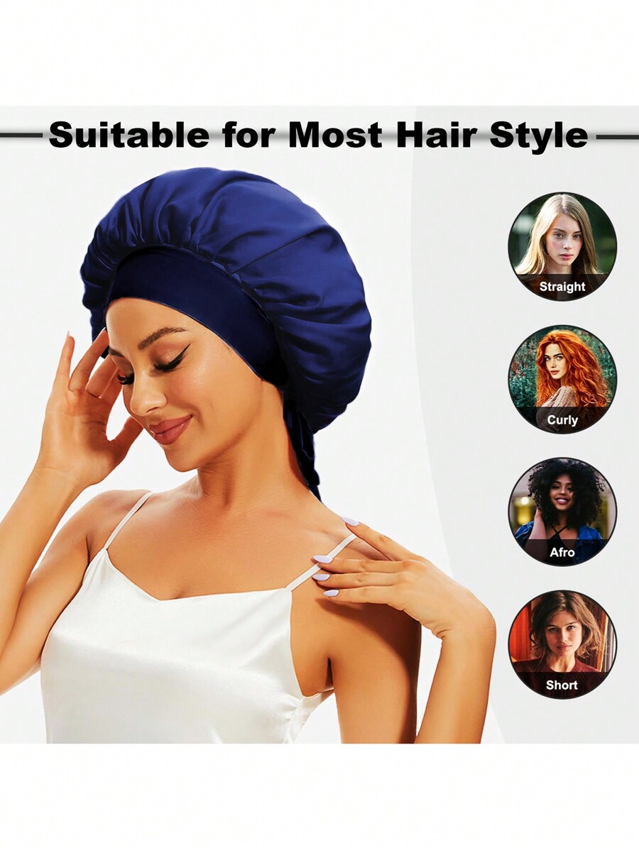 Sleeping Bonnet Outside Silk Stain Adjustable Straps Hair Bonnet With ...