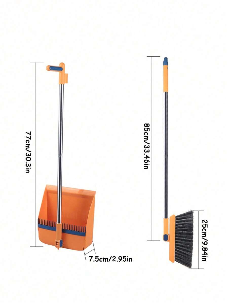 Foldable Broom & Dustpan Set, Thick Household Cleaning Supplies Broom, Upgraded Dust Pan, Combo ...