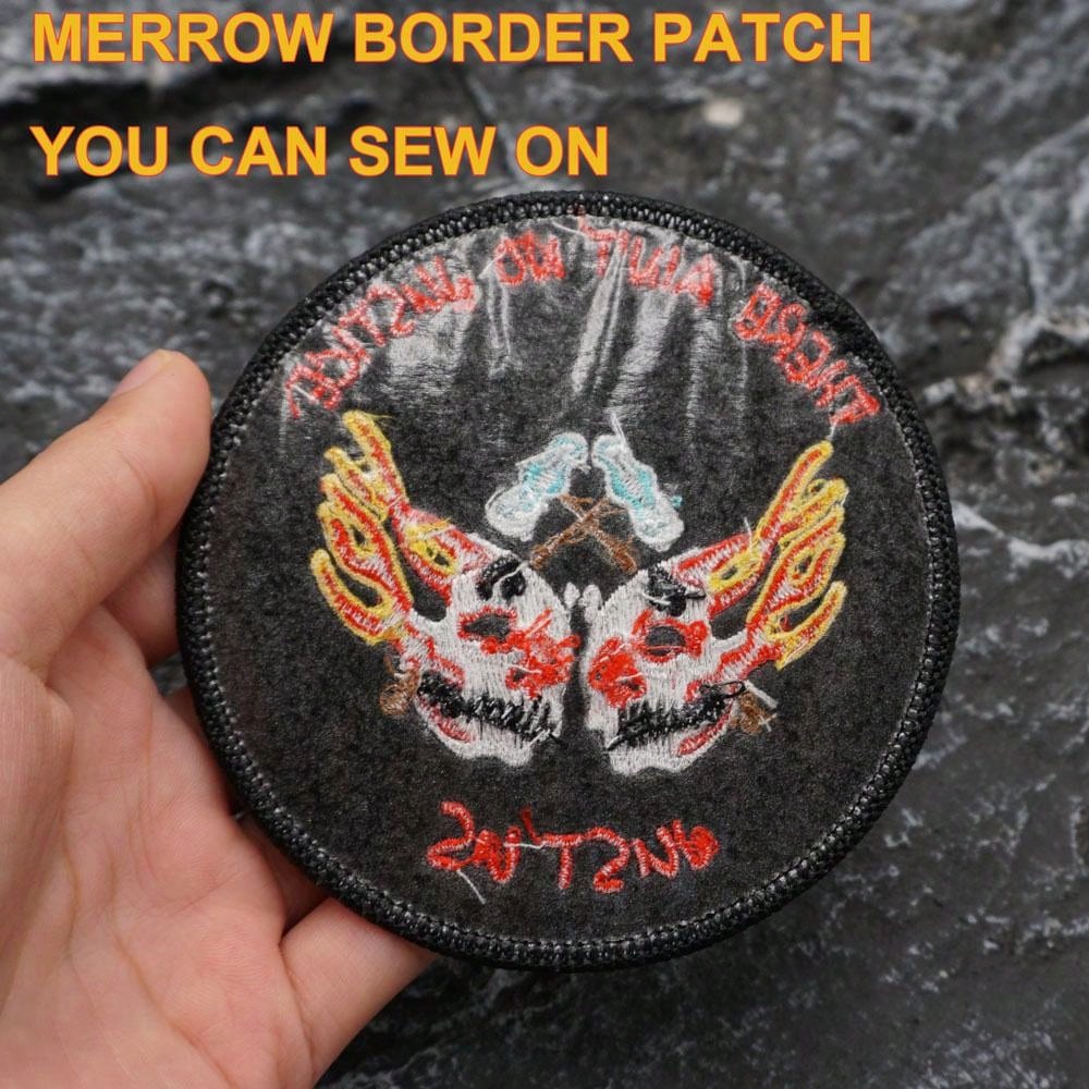 Skull Series Embroidered Patch With Merrow Border, Sewable Applique For ...