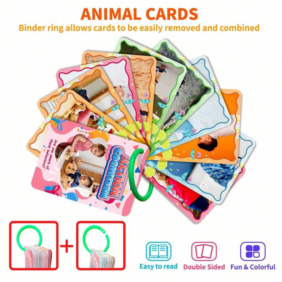 49Pcs Behavior Cognition Flash Cards, Realistic Behavior Flash Cards ...