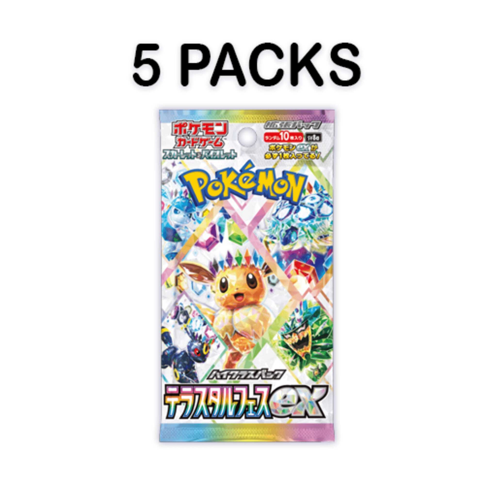 pokemon 5 Pack Eevee Terastal Festival Booster Pack Japanese Pokemon ...