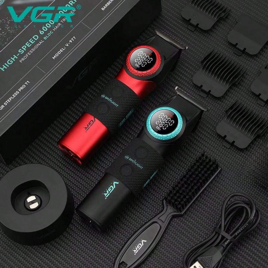 VGR VGR Hair Trimmer Cordless Adjustable Hair Clipper Rechargeable Hair Clipper 21-Gears Speed ...
