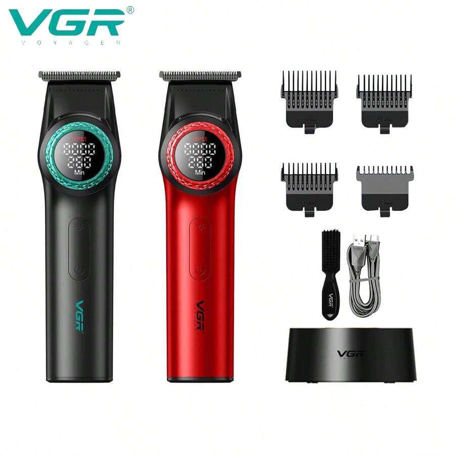 VGR VGR Haar-Trimmer, kabellos, einstellbarer Haarschneider, wiederaufladbarer Haarschneider mit ...
