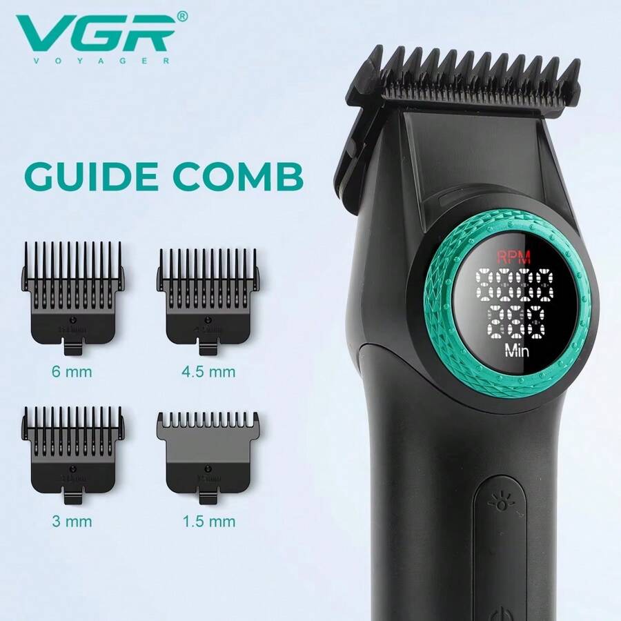 VGR VGR Hair Trimmer Cordless Adjustable Hair Clipper Rechargeable Hair Clipper 21-Gears Speed ...