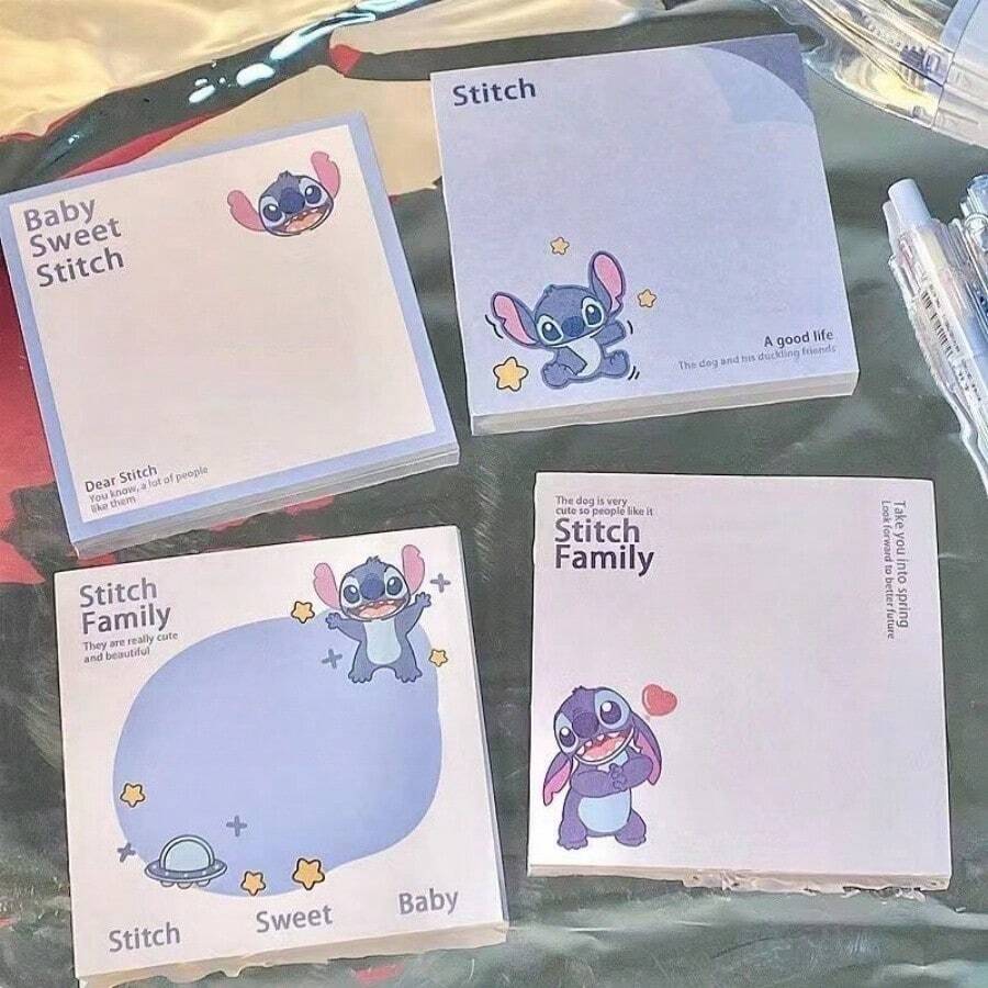 Disney 50pcs Disney Stitch Sticky Note Anime No Times Memo Removable ...