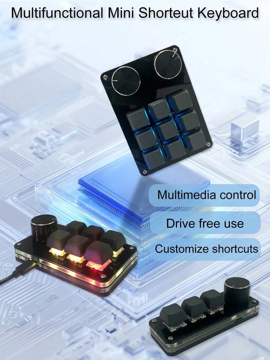 Mini teclado auxiliar personalizado con función de programación, copiar ...