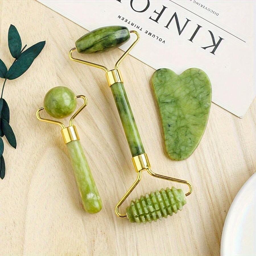 Natural Jade Facial Eye Massage Roller, Jade Roller For Face Massager ...