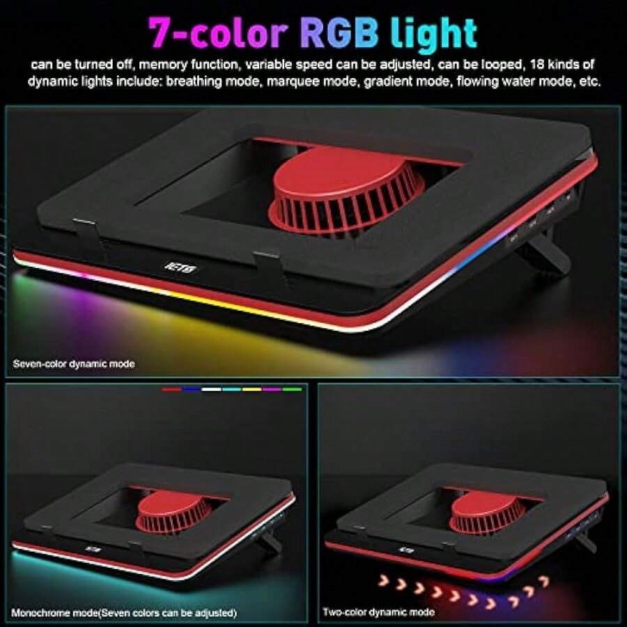 GT500 Powerful Turbo-Fan 5000 RPM RGB Laptop Cooling Pad Infinitely ...