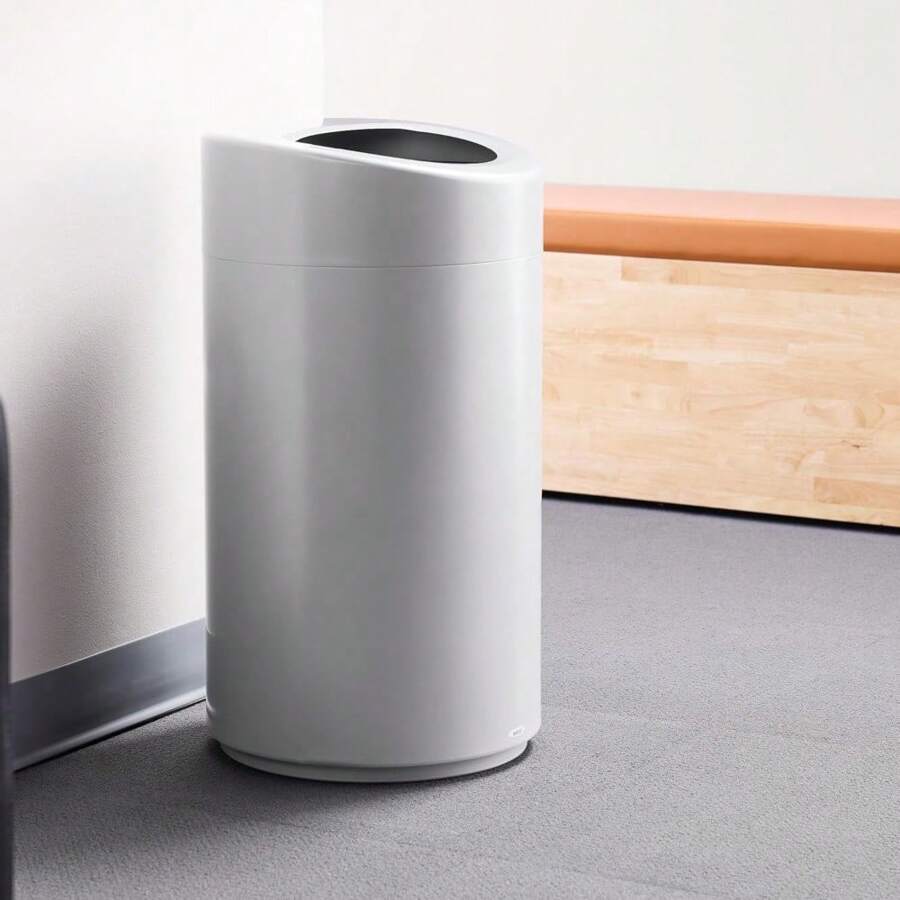 Open Top Trash Can, 30 Gallon Stainless Steel Modern Garbage Can For ...