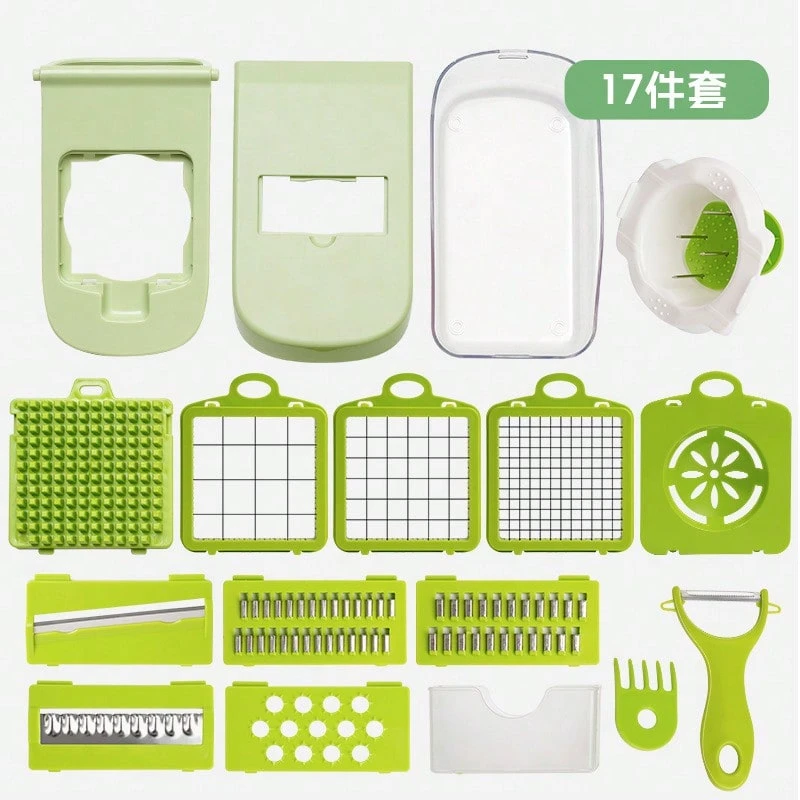 17pcs Multi-Function Vegetable Chopper, Vegetable Slicer And Dicer With ...