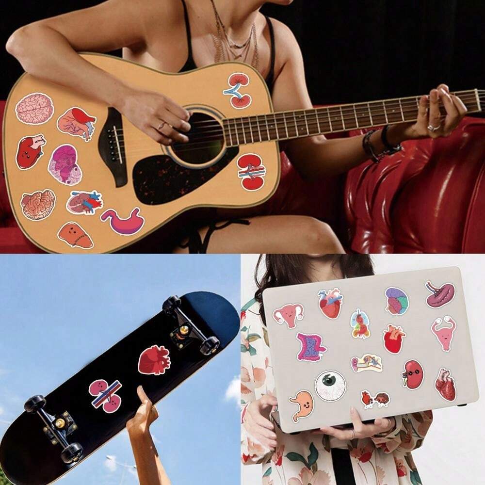 50 PCS Medical Human Organs Stickers Vinyl Stickers Scrapbook, Journaling, Laptop, Bumper ...