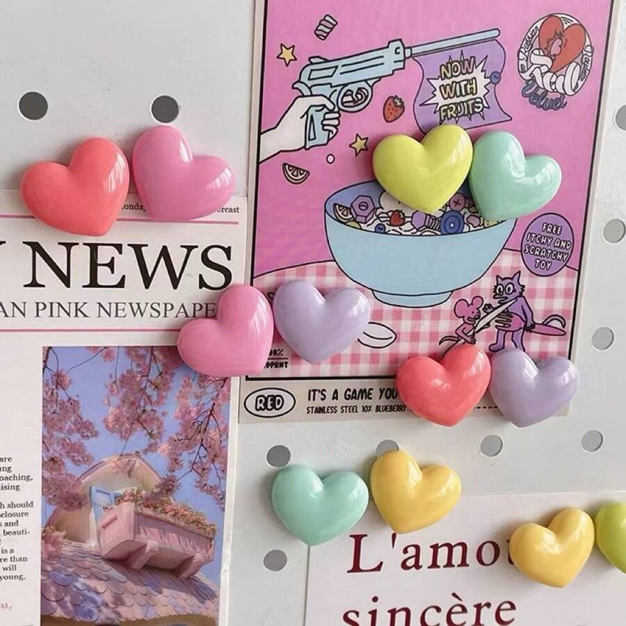 12pcs / Set Of Colorful Love Fridge Magnets, Valentine's Day Fridge ...
