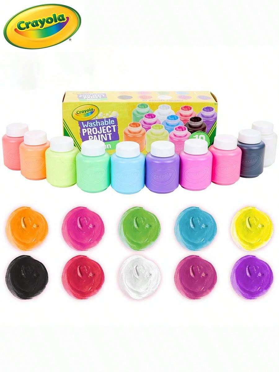 Crayola 10 Count Washable Kids Paint, Kids At Home Activities, Assorted ...