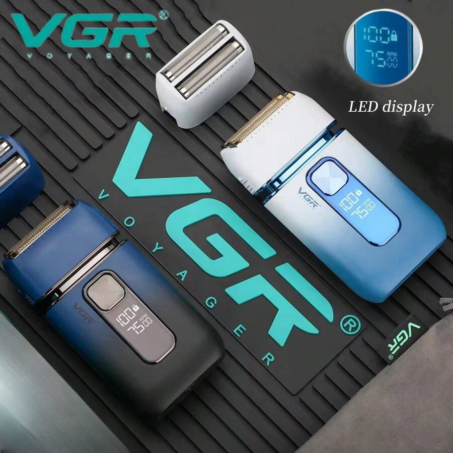 VGR VGR Shaver Electric Waterproof Hair Clipper Portable Reciprocating Trimmer Digital Display ...