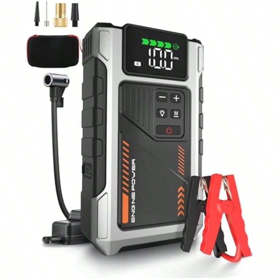 Eigotrav Jump Starter Power Pack 150 PSI Air Compressor 6000A Car Jump ...