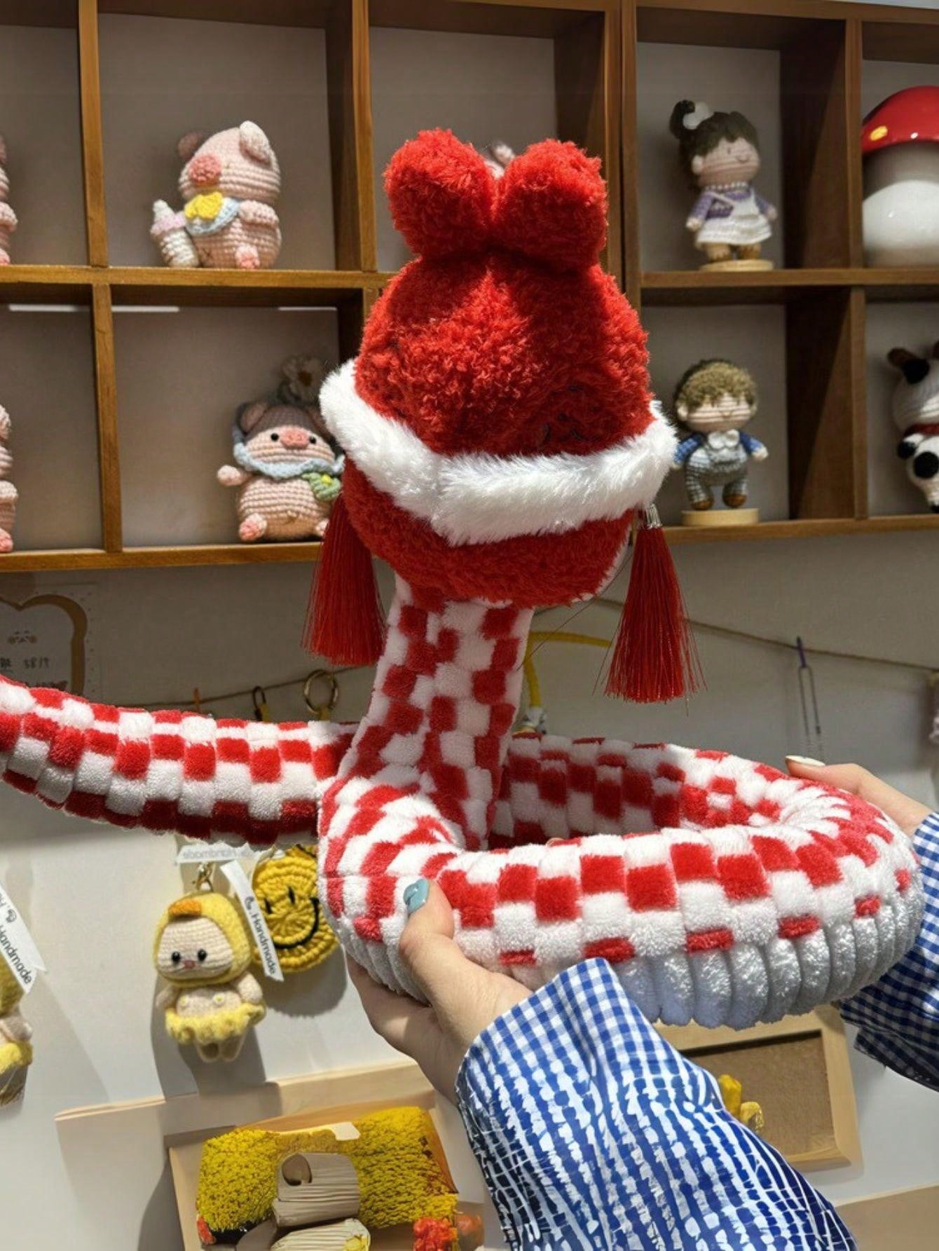 Cute Red Snake Plush Toy, Polyester Chinese Zodiac Mascot, Traditional ...