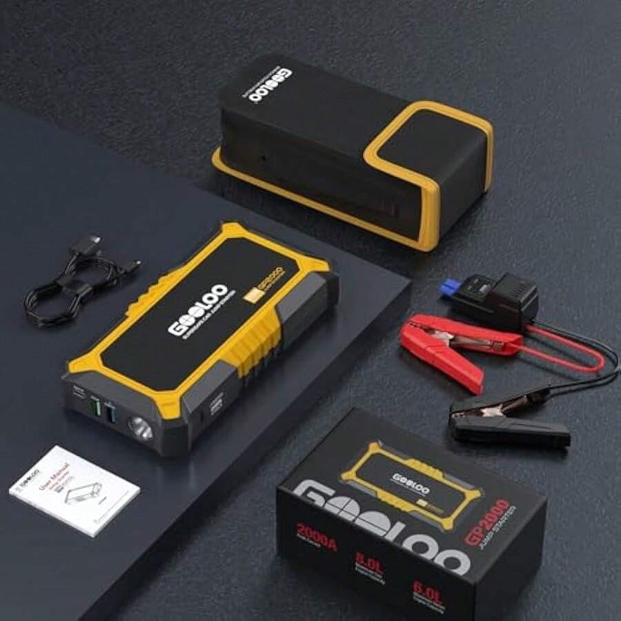 GOOLOO GP2000 Jump Starter 2000A Car Starter Battery Pack 8.0L Gas 6.0L ...